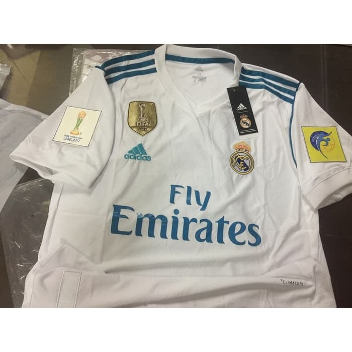 Jual Jersey Baju Kaos Madrid Home 17/18 Grade Ori Full Patch UAE Futsal ...