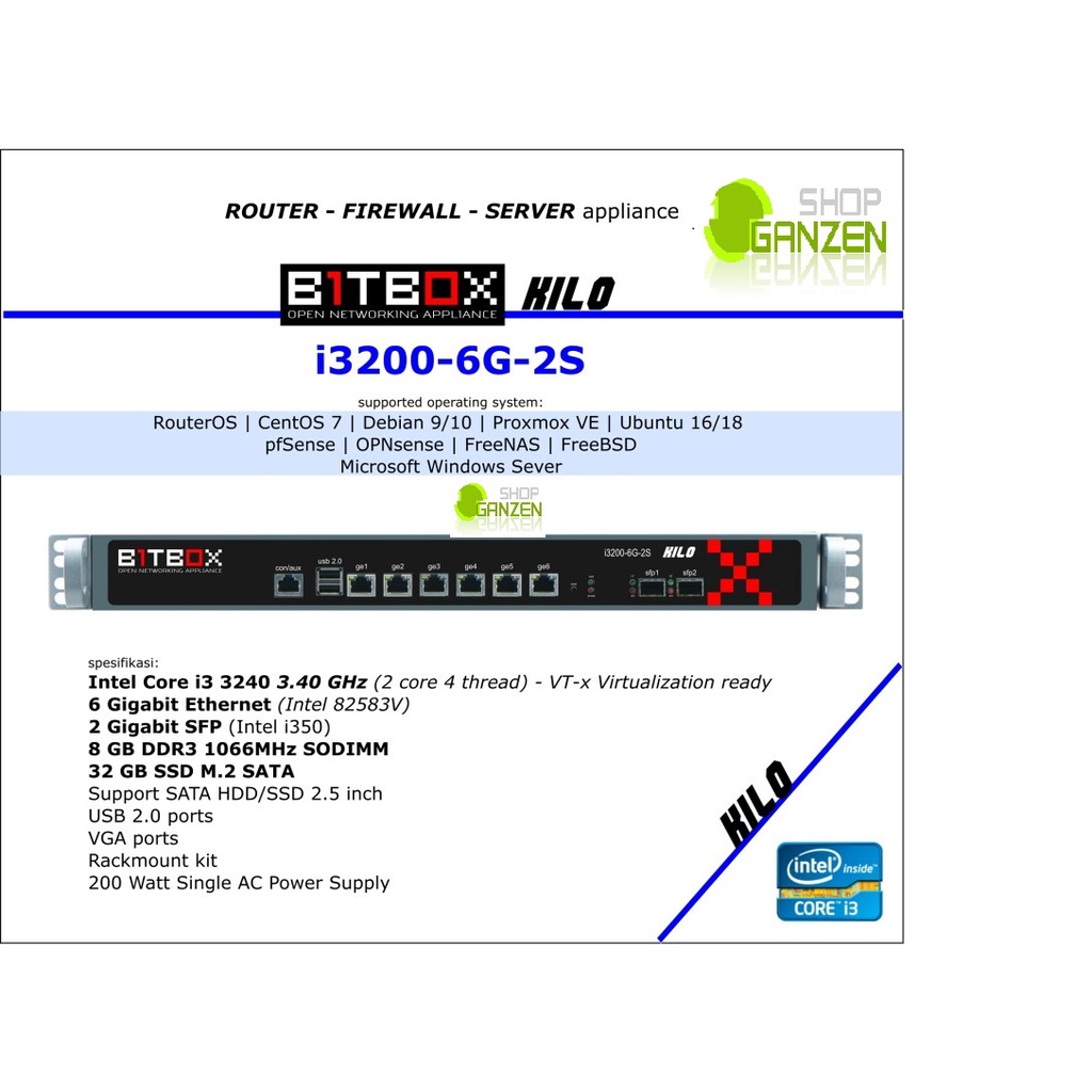 Jual BITBOX Kilo i3200 -6G-2S Router - Firewall - Server | Shopee Indonesia