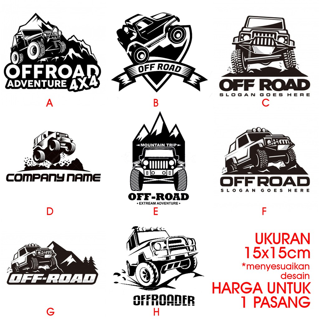 Jual Stiker Mobil Off Road 4x4 Sticker Pilih Desain Sendiri Bisa Custom ...