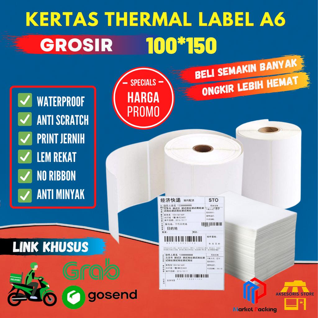 Jual KHUSUS GOSEND KERTAS THERMAL LABEL STICKER BARCODE 100X150 UKURAN ...