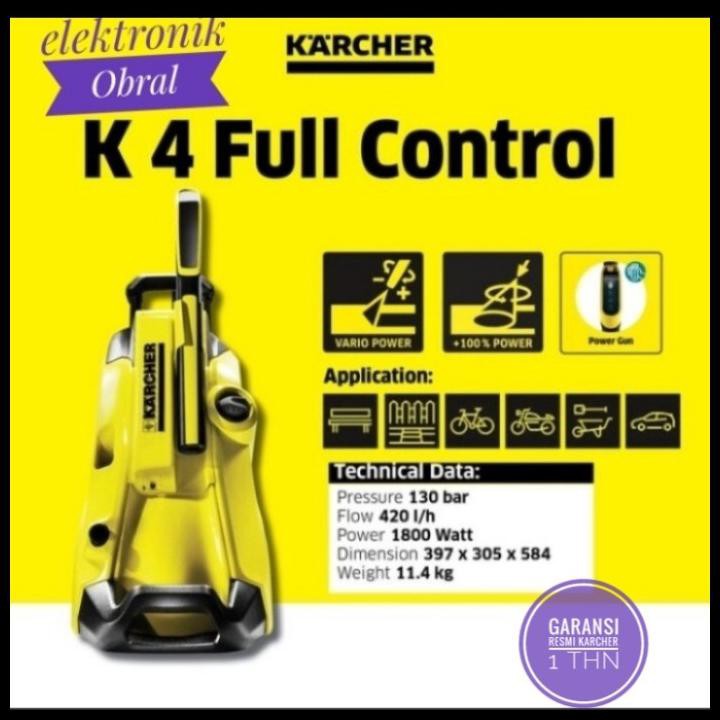 Jual Karcher K4 Full Control Jet Cleaner High Preasure Washer | Shopee ...