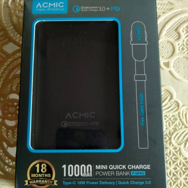 Jual ACMIC P10Pro 10000 mAh Mini Powerbank (QC 3.0 + Power Delivery) | Shopee Indonesia