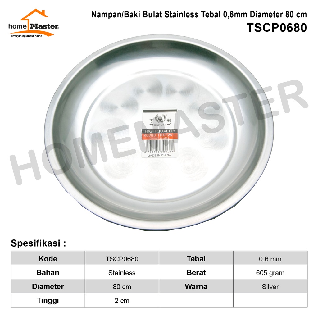 Jual HomeMaster Nampan/Baki/Tray Bulat/Round Stainless Tebal/Thickness ...