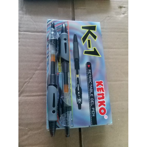 Jual PULPEN KENKO K-1 HITAM (1 LUSIN) BERKUALITAS / PULPEN CAIR / BALLPOINT GEL / PULPEN GEL ...