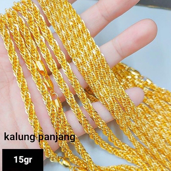 Jual Kalung panjang anak dan dewasa emas asli kadar 700 70% 16k model ...