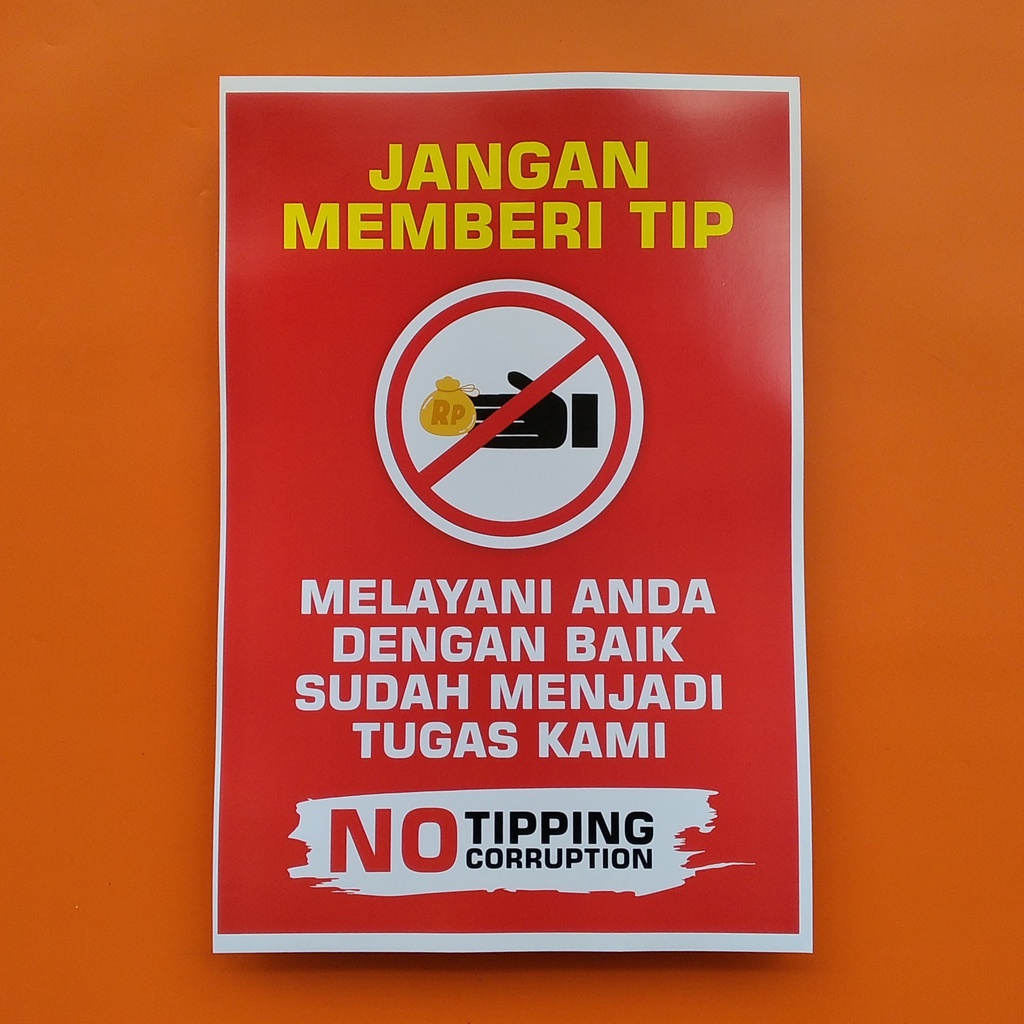 Jual Poster - Jangan Memberi TIP - No Tipping Corruption - Poster ...
