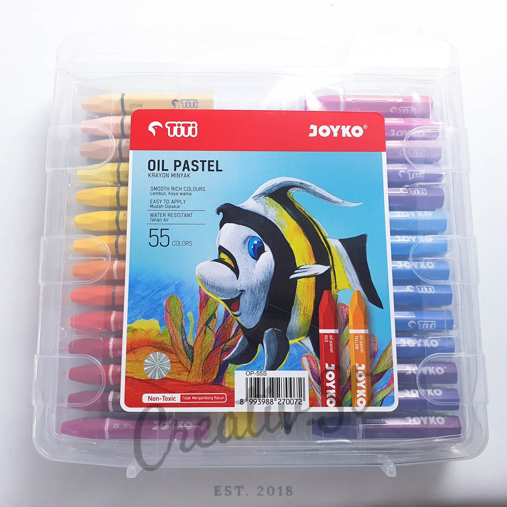 Jual JOYKO Crayon Oil Pastel 55 Warna Case | Shopee Indonesia