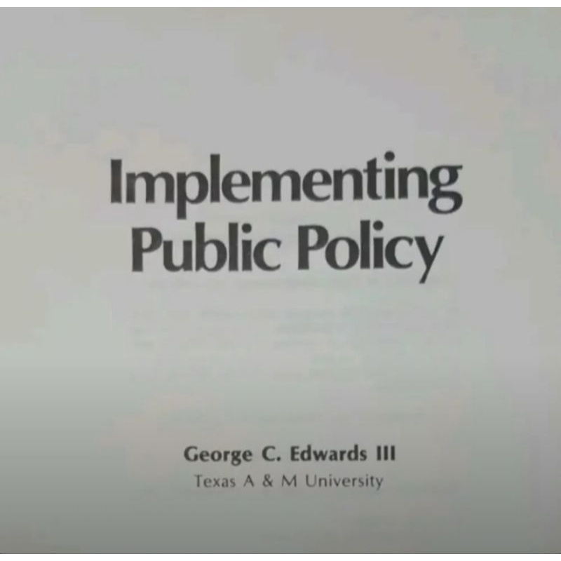 Jual implementing public policy George c edwards III | Shopee Indonesia