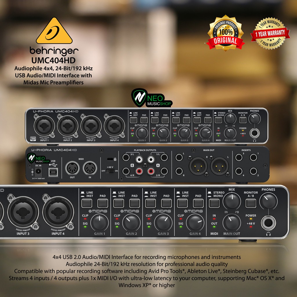 Jual Behringer UMC404HD 4x4, 24-Bit/192 kHz USB Audio/MIDI Interface ...