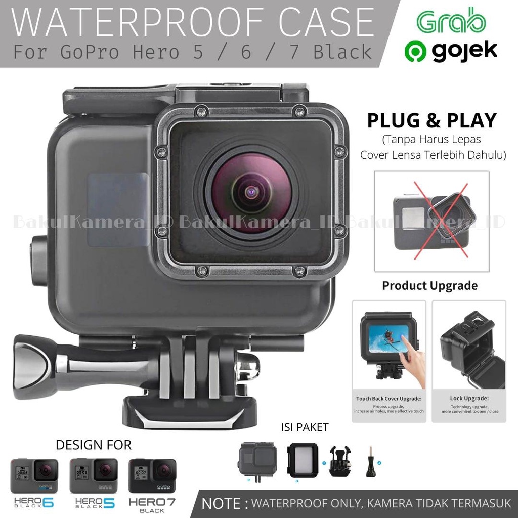 Jual Waterproof Case Touchscreen 60m For GoPro Hero 5 / 6 / 7 Black ...