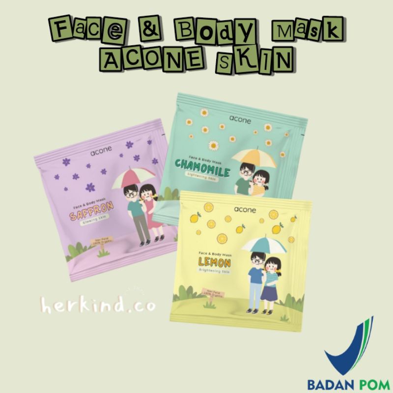 Jual [ACONE SKIN] Face & Body Mask Acone Skin BPOM | BELI 3 GRATIS 1 ...