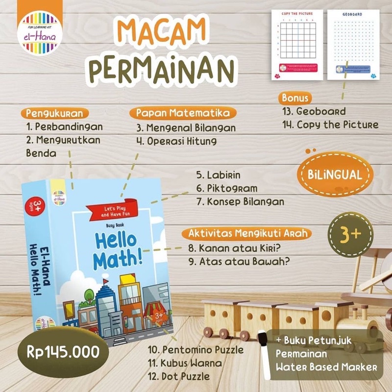 Jual El-Hana Busy Book Hello math Mainan Edukasi Buku Aktivitas Belajar ...