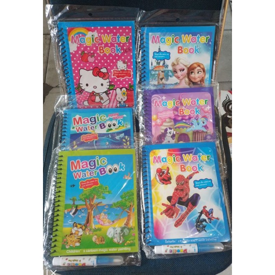 Jual Magic water book atau buku mewarnai pakai air putih atau magicbook ...