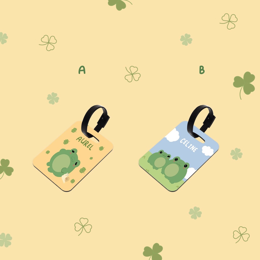 Jual Feragatha Custom Name Tag Bag Tag Tas Koper Happy Froggy Cute Frog ...