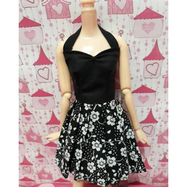 Jual barbie mini dress motif bunga / gaun pesta barbie / baju barbie ...
