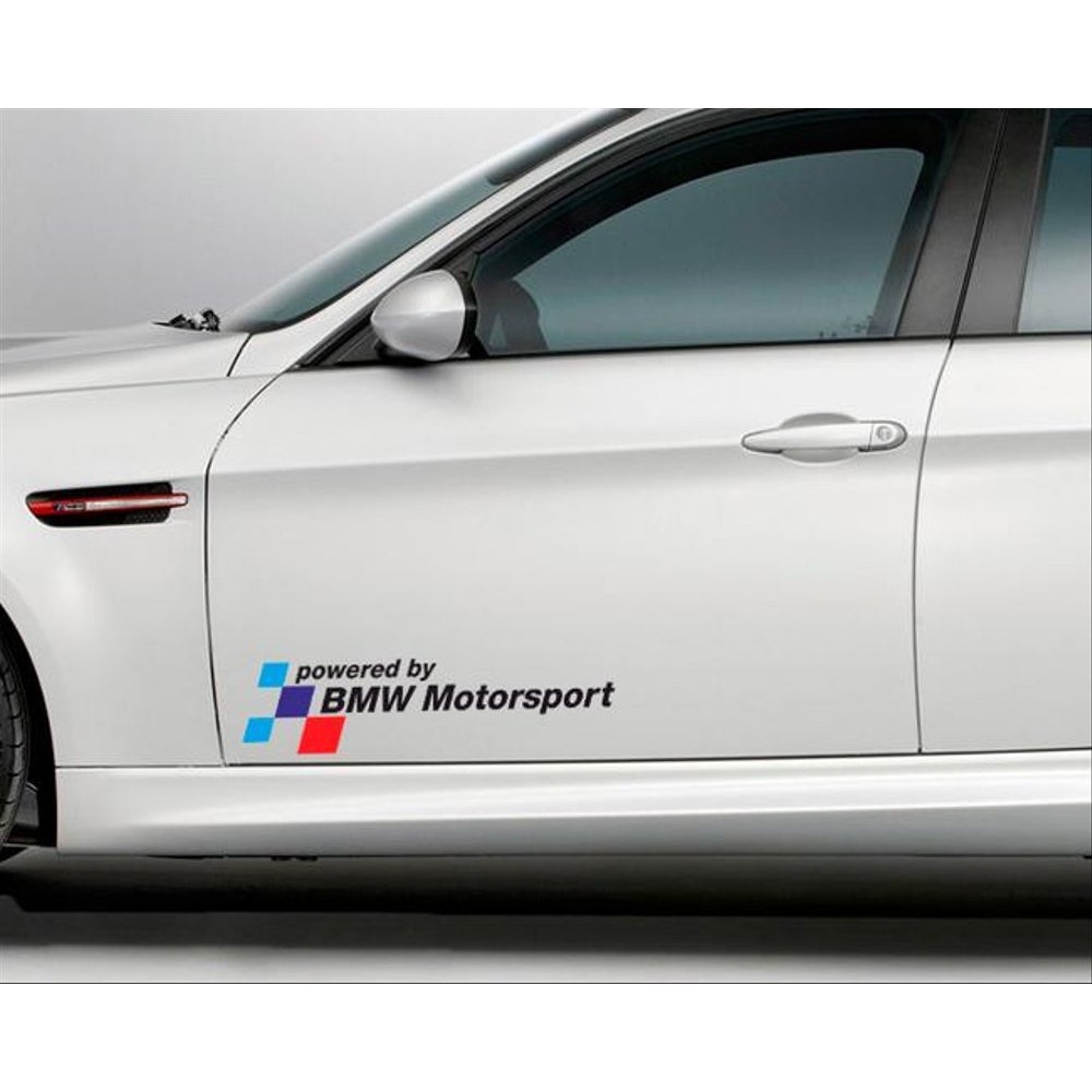 Jual Sepasang Sticker BMW Motorsport Powered by BMW Sticker Mobil ...