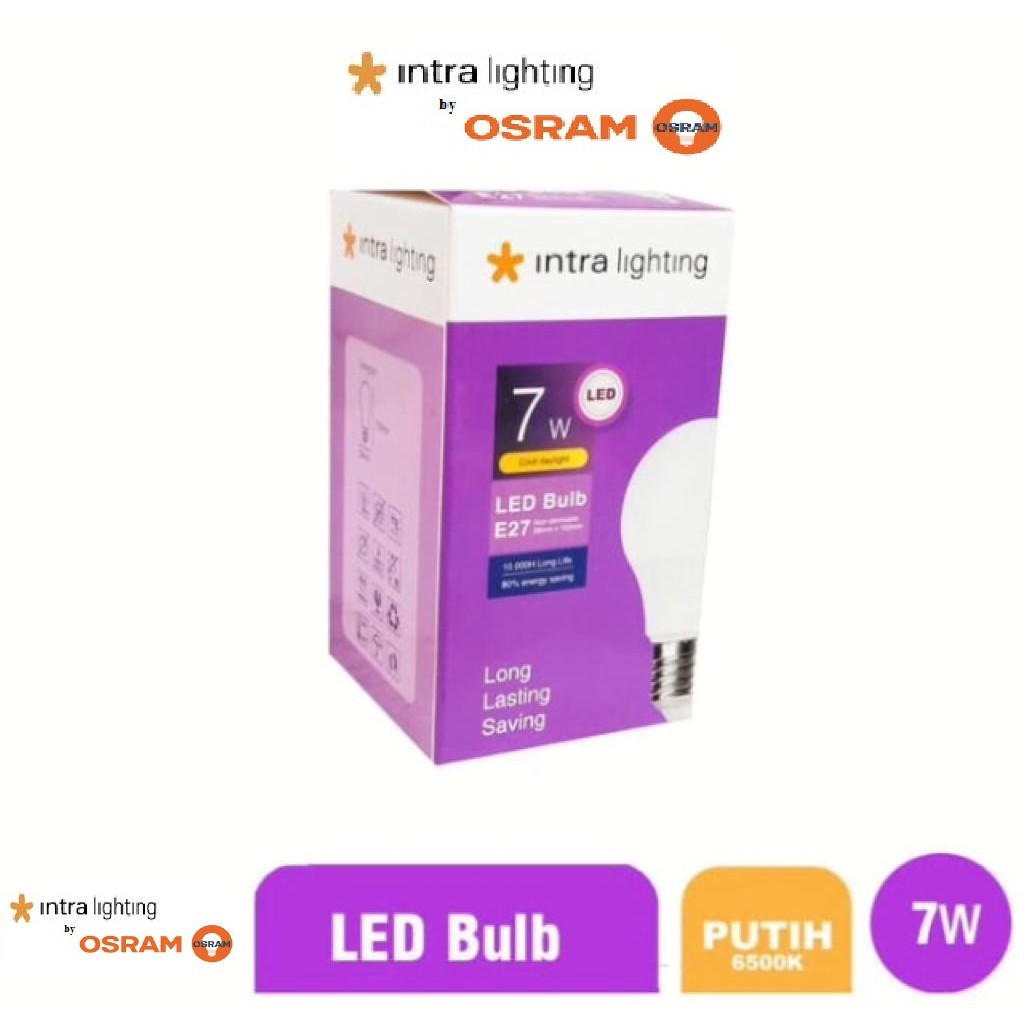 Jual Lampu Led Intra Lighting 7 Watt / Bohlam Led Intra Lighting 7Watt ...
