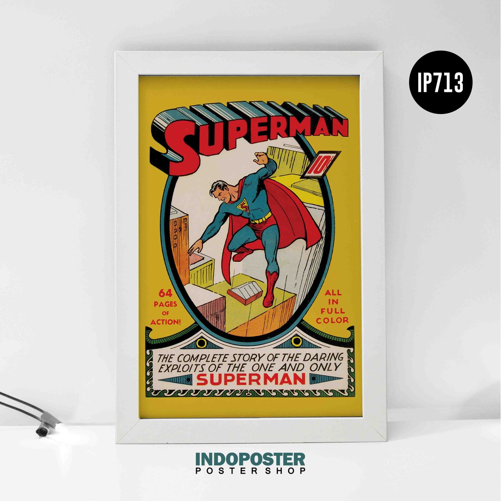 Jual Poster Hiasan Dinding Komik Comic Retro Klasik Superman PIPIMOCI ...