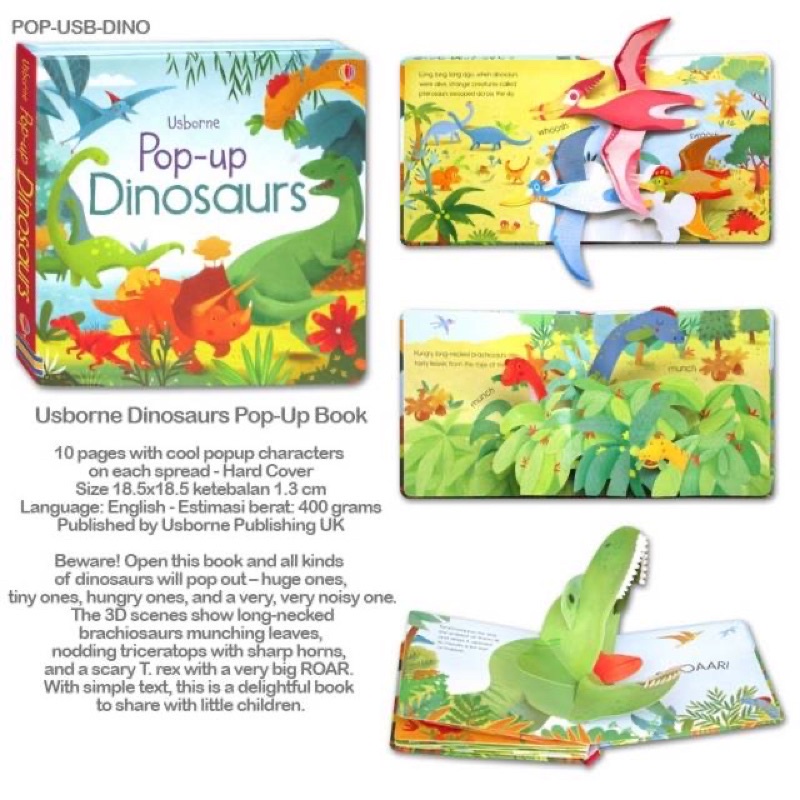 Jual Usborne POP UP Jungle Dinosaurs Sleeping Beauty Cinderella Space ...