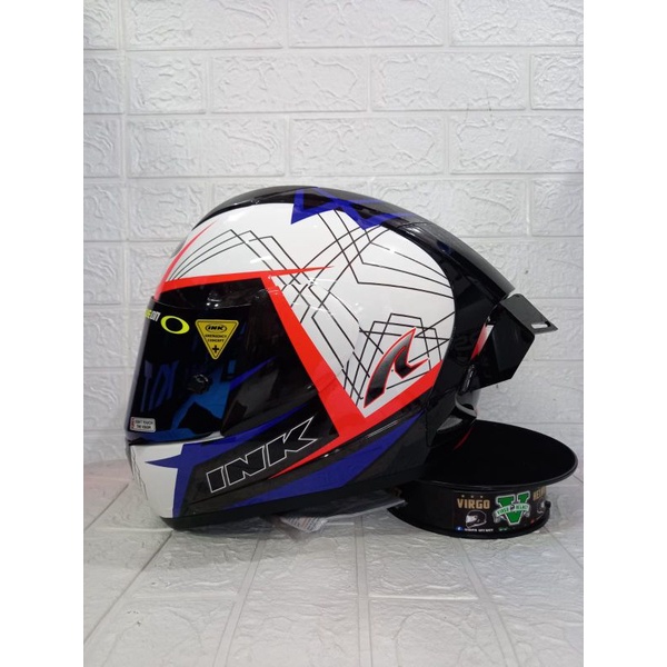 Jual INK HELM CL MAX SERI3 WHITE RED BLUE PAKET GANTENG (ONGKIR ...