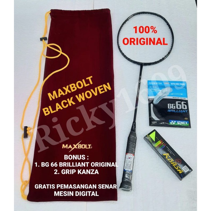 Jual RAKET BADMINTON MAXBOLT BLACK WOVEN LIMITED EDITION - TENSION 35 ...