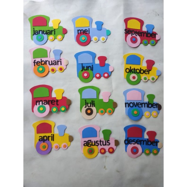 Jual hiasan dinding kelas TK PAUD, Nama Hari, nama bulan | Shopee Indonesia