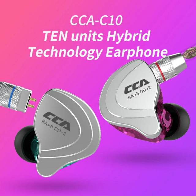 Jual CCA C10 with Mic 4BA+1DDHybrid Technology Earphone 5 Driver ...