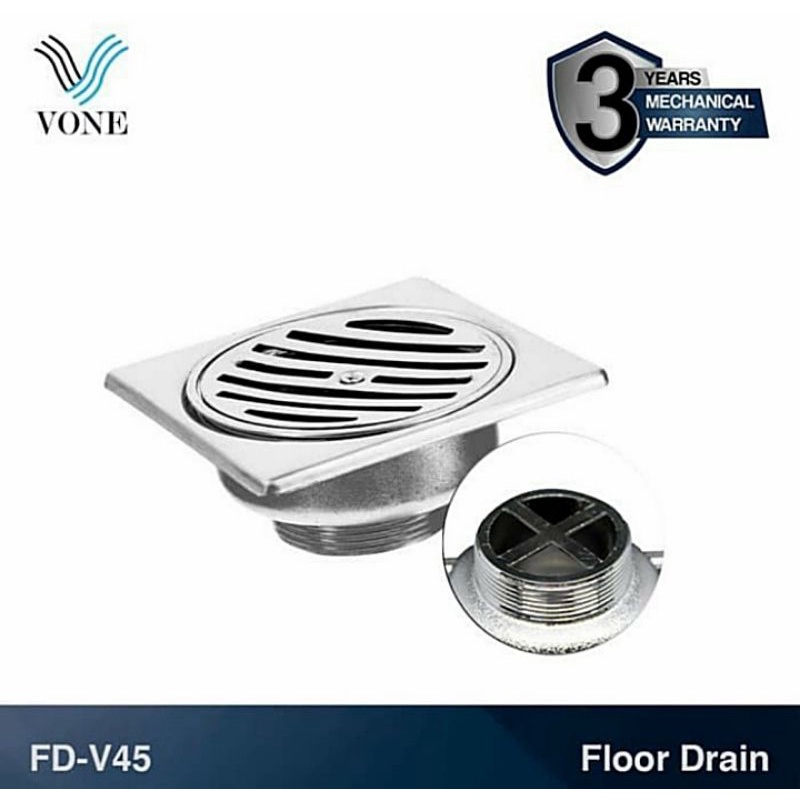 Jual Vone FD-V45 Floor Drain Strainer Saringan Got Pembuangan Stainless ...