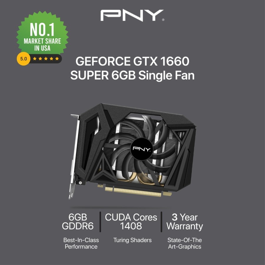 Jual VGA PNY GeForce GTX 1660 SUPER 6GB Single Fan | Shopee Indonesia