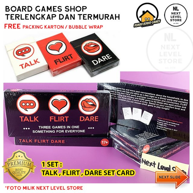 Jual Talk Flirt Dare Couples Games Relationship Card Game 1 SET (3 DECK ...
