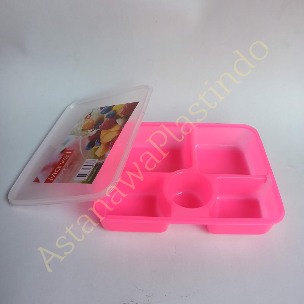 Jual RedBox lunch box marvell plastik sekat 5 kotak bekal sekolah wadah ...