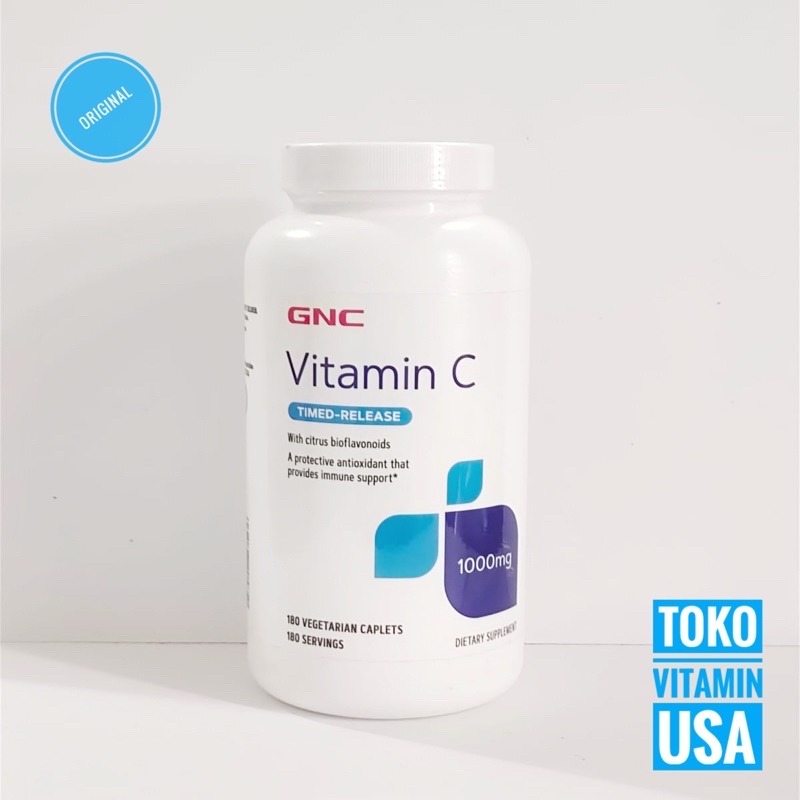 Jual Gnc Vitamin C 1000 mg 180 Caplets Timed Release Gnc Vitamin C 1000mg | Shopee Indonesia