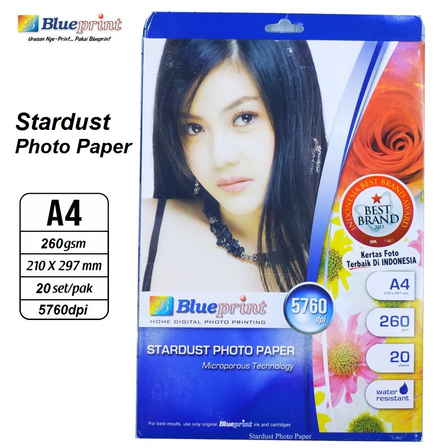 Jual Blueprint Stardust Photo Paper A4 260gsm 20 lembar Kertas Foto ...