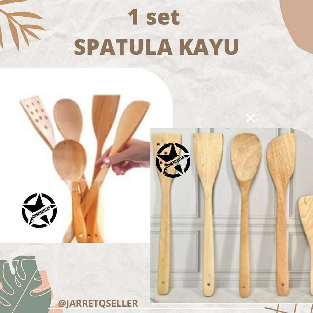 Jual 🆕 Spatula Set [Sutil/ Solet/ Sendok Sayur/ Centong Nasi/ 5 pcs ...