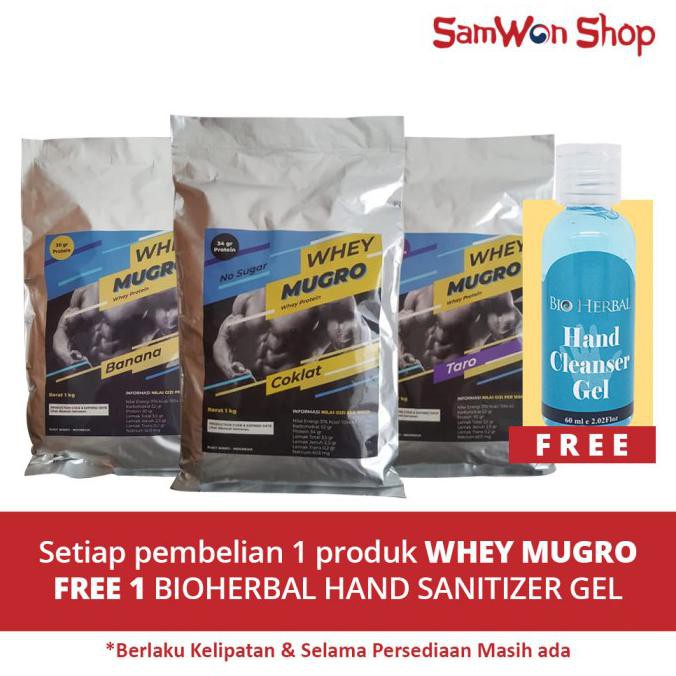 Jual WHEY MUGRO SUSU BUBUK PROTEIN CONCENTRATE MILK POWDER 1KG RASA ...