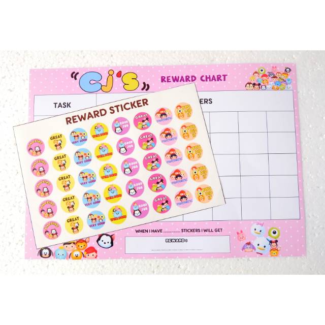 Jual Paket Reward Chart dan Reward Sticker REQUEST TULISAN DI KOLOM ...