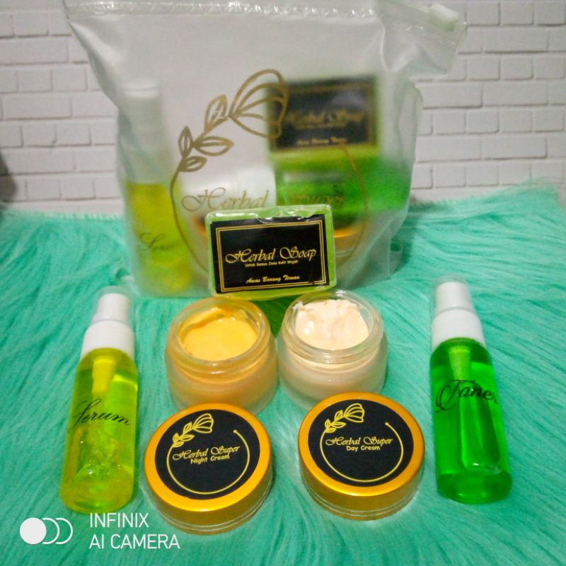 Jual Paket Cream Herbal Super Gold 5in1 ( Cream Sabun Toner Serum ...