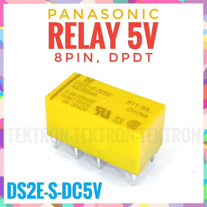 Jual Panasonic Relay 5V 8pin DPDT Matsushita 5VDC HKE arduino asli ...