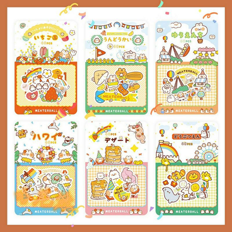 Jual Sticker Lucu Meaterball Cartoon isi 40pcs | Shopee Indonesia