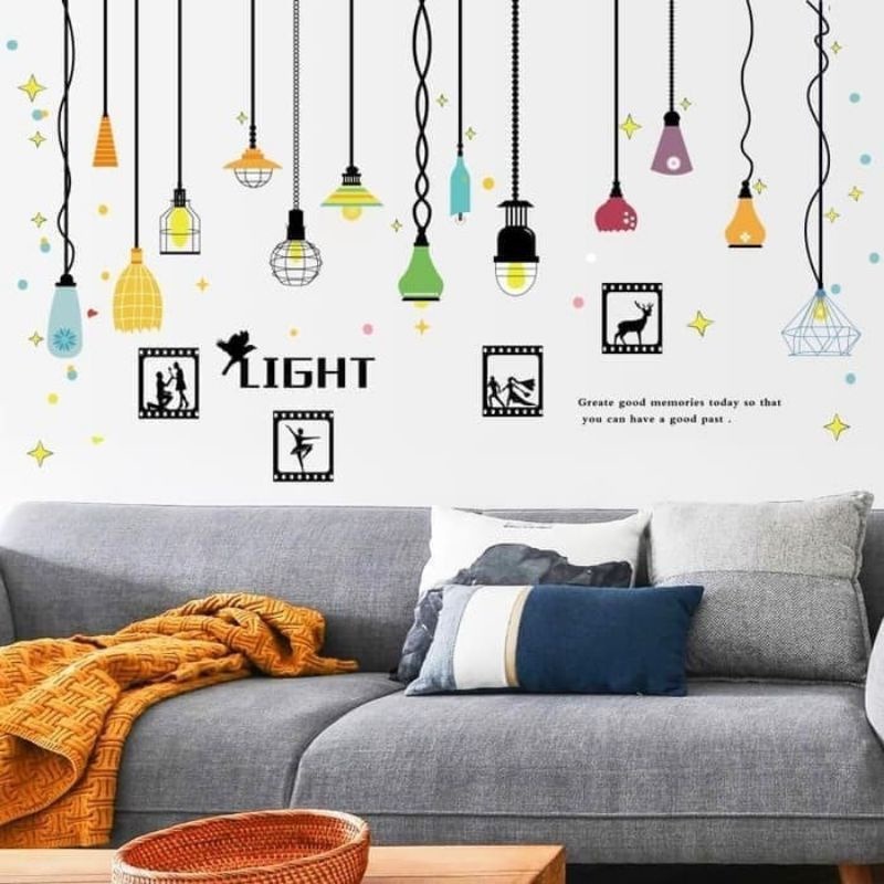 Jual 90X60 STIKER DINDING LAMPU | WALLSTICKER LAMPU | STICKER DINDING ...