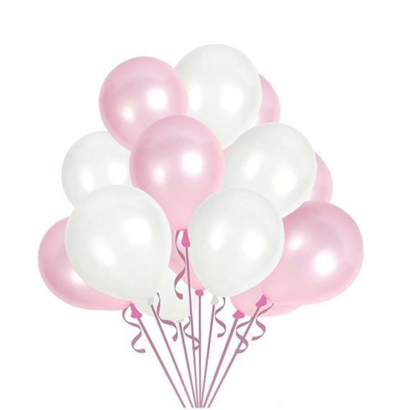 Jual Balon latex MIX PINK PUTIH 10pcs dekorasi balon PINK PUTIH ...