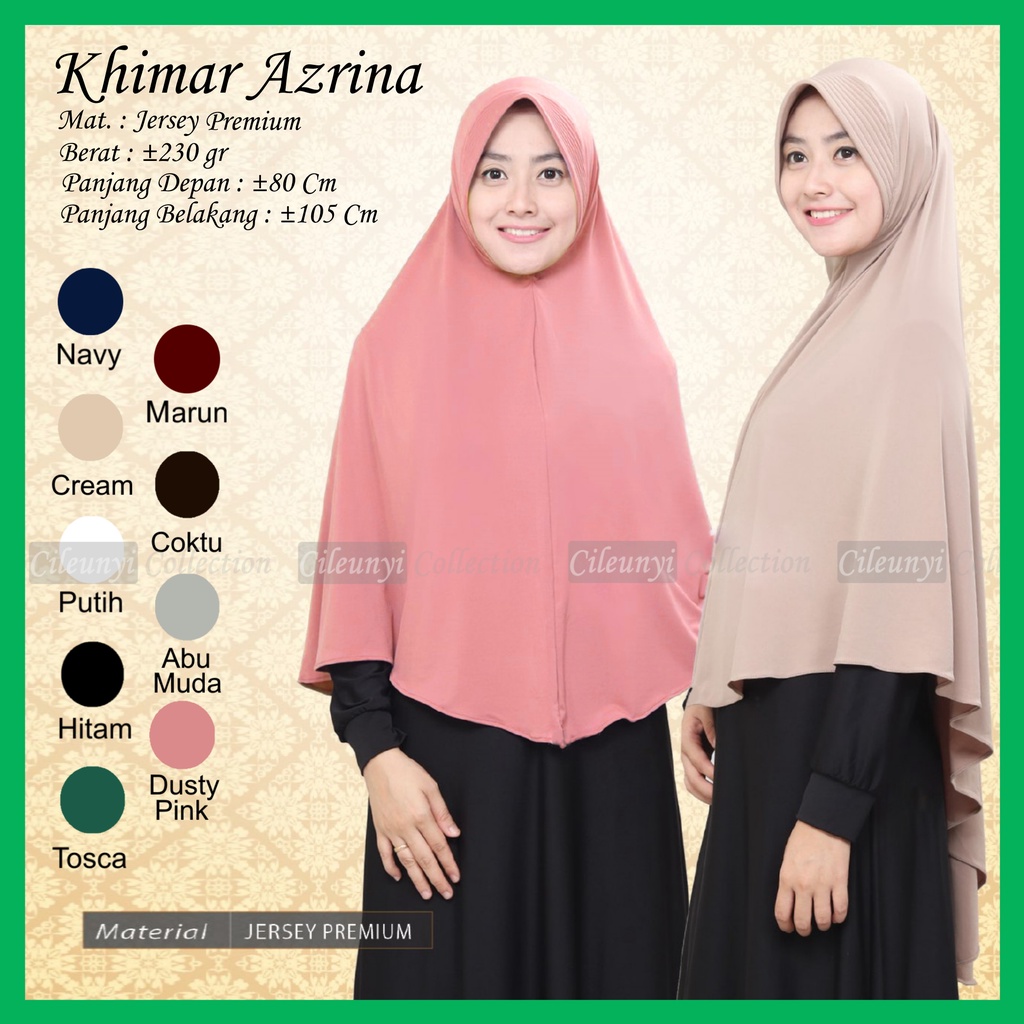 Jual Khimar Azrina Jersey Jumbo Pet Hijab Bergo Syari Instan / Jilbab ...