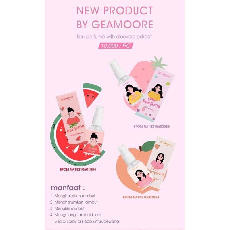 Jual ( READY STOCK ) HAIR PARFUME / HAIR MIST BY GEAMOORE ( BPOM ) | Shopee Indonesia