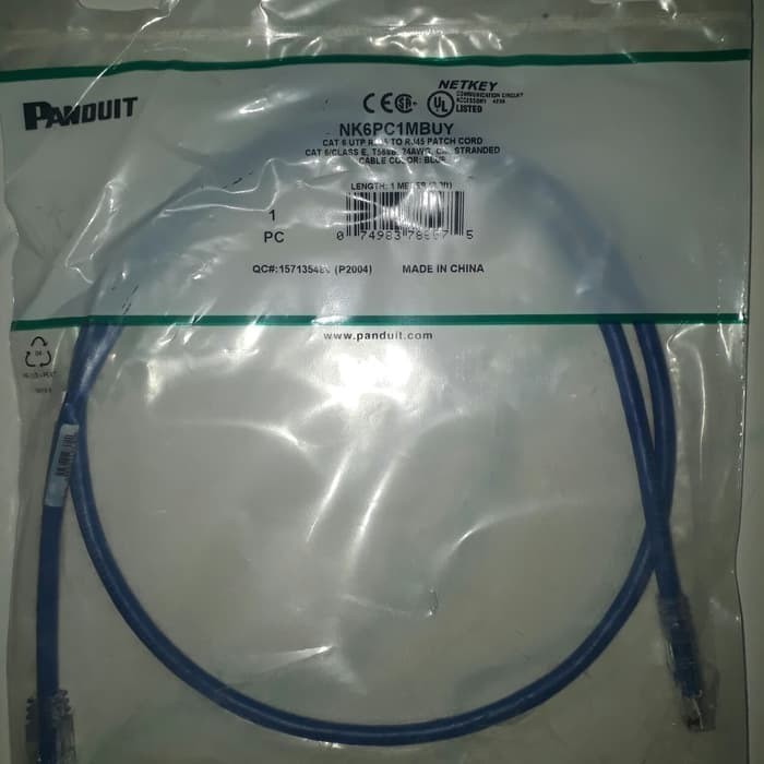 Jual Panduit Netkey Patchcord Cat 6 1 Meter NK6PC1MBUY Patch Cord | Shopee Indonesia