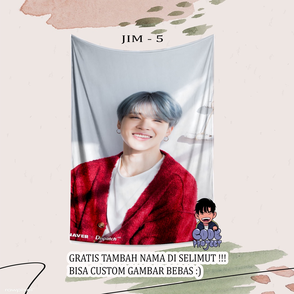 Jual selimut JIMIN BTS - selimut custom jimin bts - selimut member bts ...