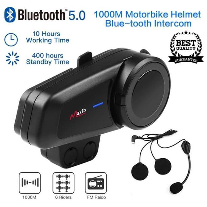 Jual BARU! Intercom Helm Maxto M2 Bluetooth Helm Versi 5.0 Confrence 6 ...