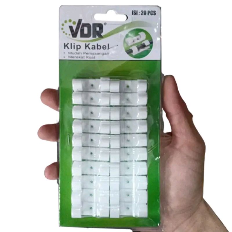 Jual VDR Klip Kabel Tempel Dinding Tembok isi 20 Pcs Klem Cable Clip ...