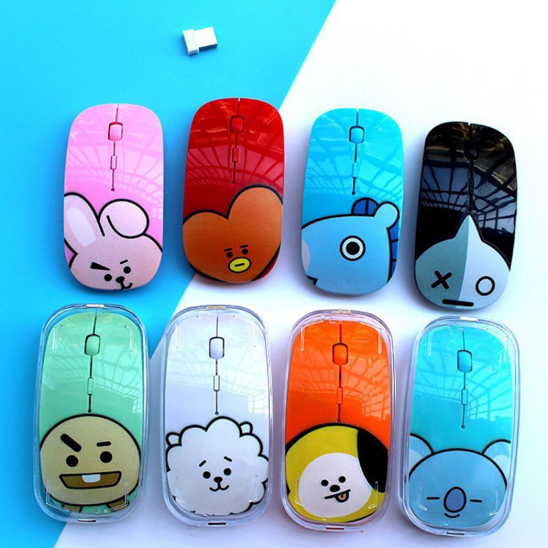 Jual BT21 Wireless mouse computer tata shooky chimmy koya rj cooky mang ...