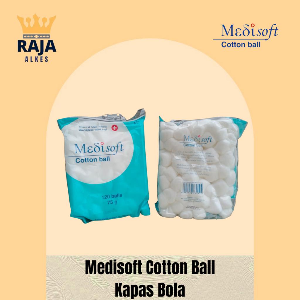 Jual Medisoft Cotton Ball Kapas Bola Isi 120 Balls 75 g Kapas Bulat ...