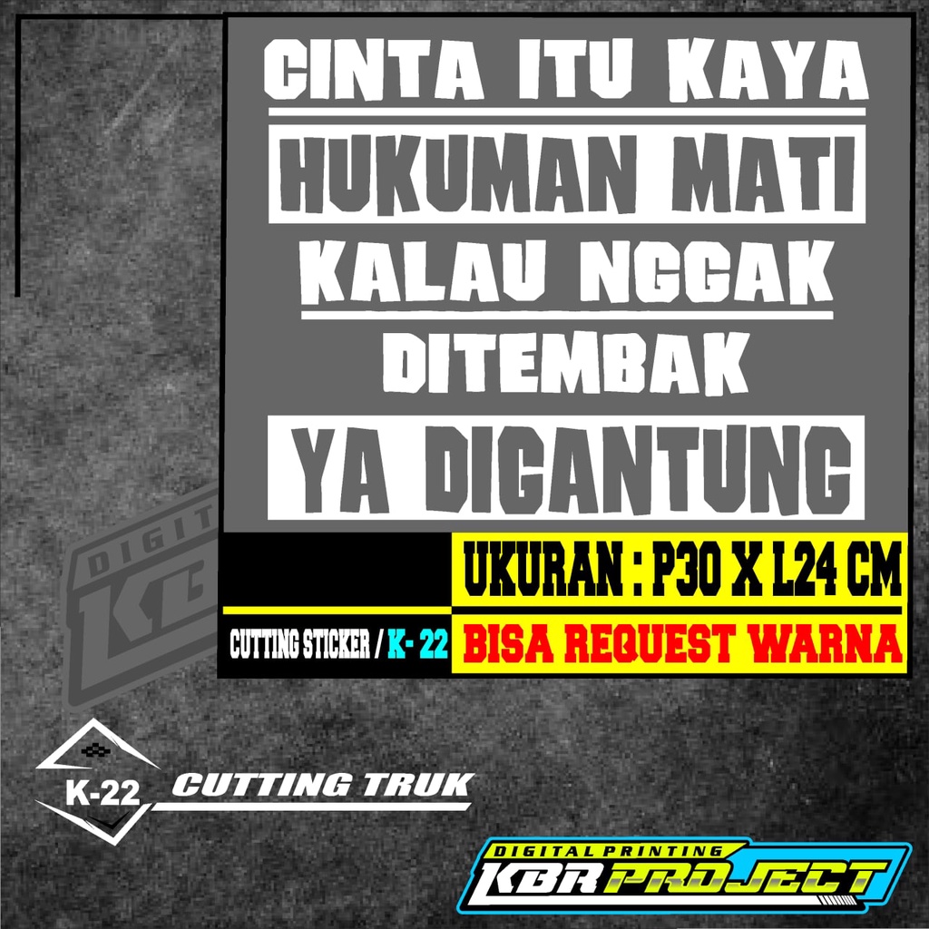 Jual STIKER KACA Cutting Sticker Mobil Stiker Tulisan Kata Kata Cinta K ...